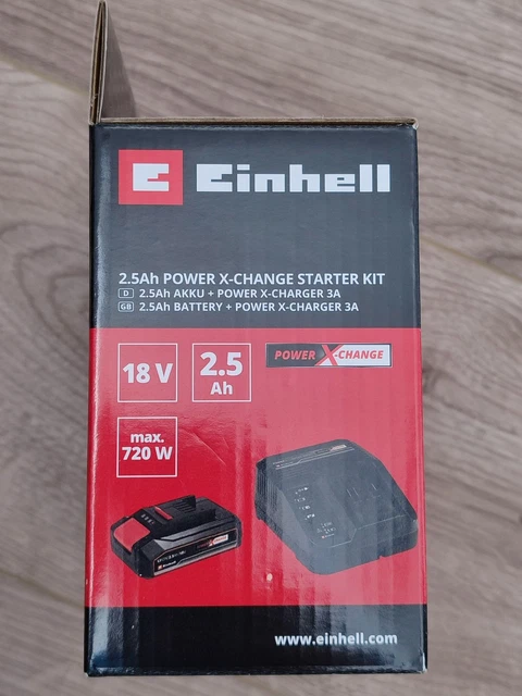 ORIGINAL EINHELL STARTER Kit 2,5 Ah Akku und Ladegerät Power X-Change ...