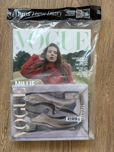 VOGUE UK DECEMBER Issue + 2026 Vogue Diary – Millie Bobby Brown Cover ...