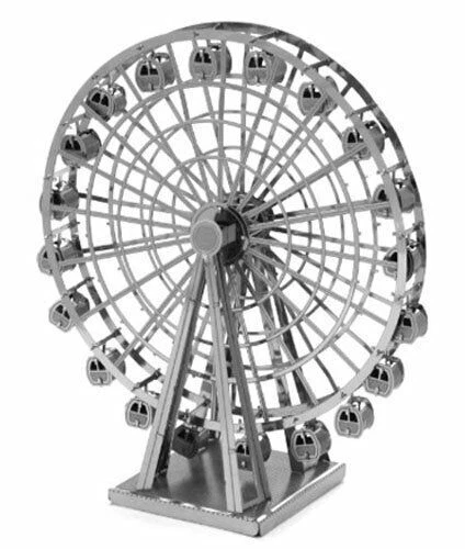 METALLIC NANO PUZZLE Ferris wheel Tenyo Silver High quality metal model ...