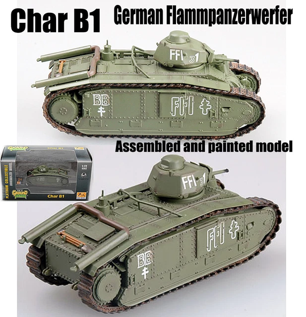 EASY MODEL GERMAN captured Char B1 Flammpanzerwerfer tank 1944 1:72 non ...
