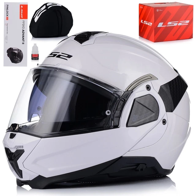 LS2 FF910 ADVANT II 180° Solid Weiß Motorradhelm - Klapphelm + Pinlock XS - 3XL EUR 321,99 ...