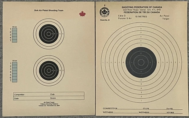 VINTAGE SFC 7 & 10 metres Air Pistol Target Sotck #81 Qty 31 $10.00 ...