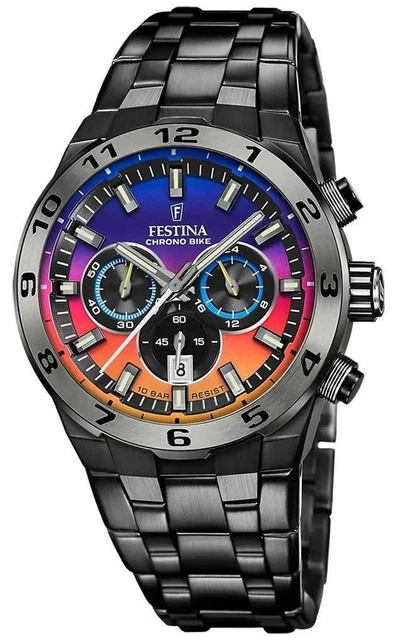 FESTINA CHRONO BIKE 2024 Édition Limitée (44,5 Mm) Cadran Violet F20674/1 Montre EUR 380,00 ...