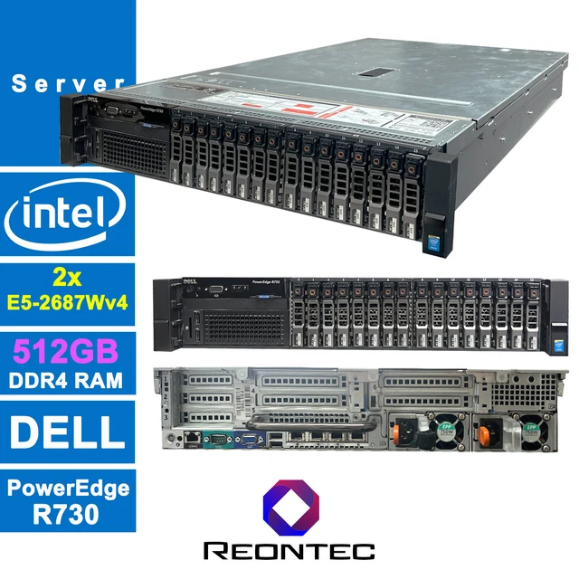 SERVER DELL POWEREDGE R730 2x Intel® Xeon® E5-2687WV4 512 GB RAM DDR4 ...