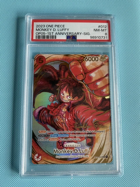 MONKEY D LUFFY St01-012 Anniversary Signed One Piece 2023 Psa 8 £520.00 - PicClick UK