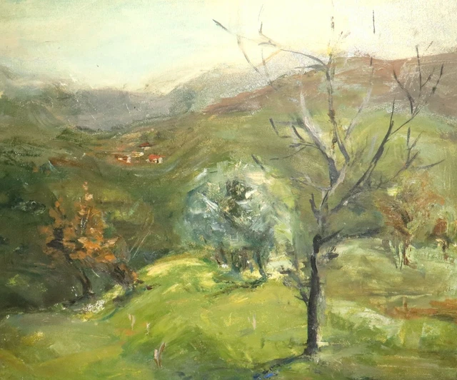 TABLEAU ANCIEN HUILE impressionniste paysage arbres EUR 182,15 - PicClick FR