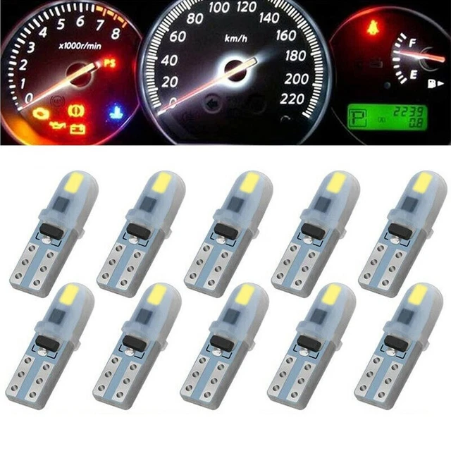SLEEK T5 LED Wedge Dashboard Warning Gauge Cluster Lights (Pack of 10 ...