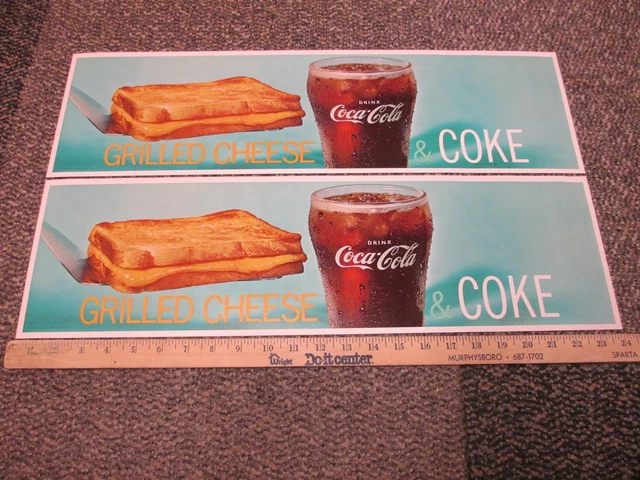 COKE GRILLED CHEESE 1960s soda store sign diner movie theater Coca Cola ...