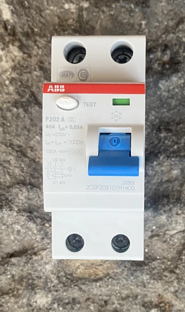 ABB 2CSF202101R1400 FEHLERSTROM-SCHUTZSCHALTER RCCB 2pol 40A / 0,03A FI-Schalter EUR 23,75 ...