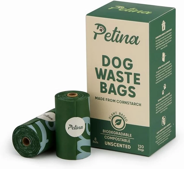 100% COMPOSTABLE DOG Poo Bags - Planet Friendly, Biodegradable, Plant ...