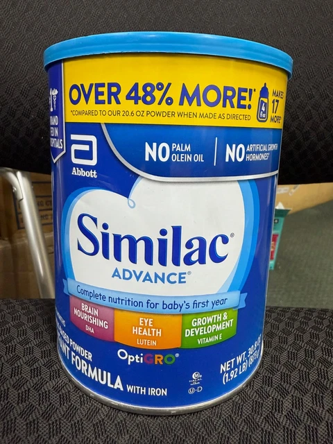 30.8OZ SIMILAC ADVANCE OptiGro Infant Formula Powder EXP AUG 1, 2027 ...
