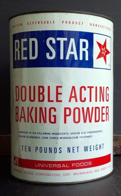VINTAGE RED STAR Double Acting Baking Powder Tin (1950s) £12.43 ...