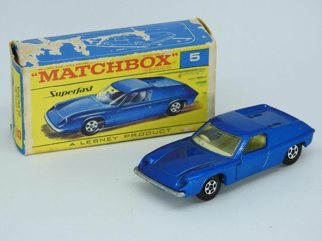 MATCHBOX SUPERFAST LOTUS Europa No.5 Bleu Foncé Vnm en Original F Boîte ...