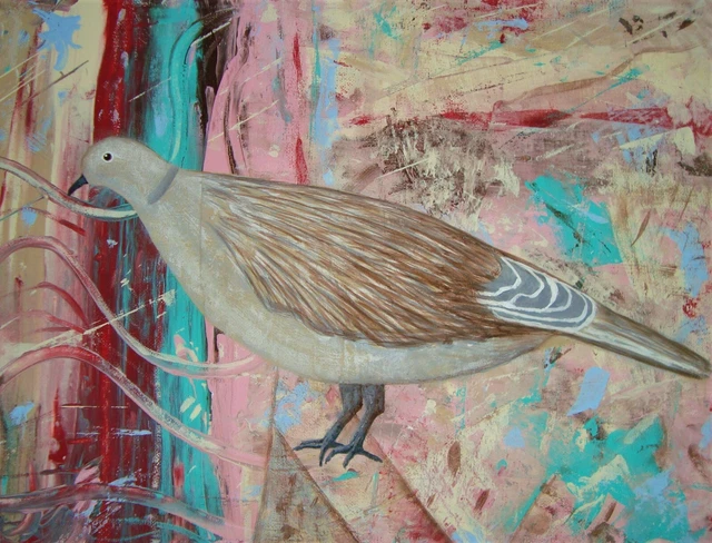 PAINTING DOVE ORIGINAL Signed Art Bird Holy Spirit Ghost Christian ...