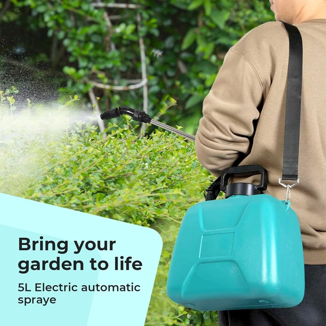 BATTERY POWERED SPRAYER, 5L Electric Weed Sprayer, 3 Mist Nozzles ...