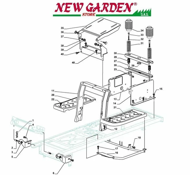 EXPLODED VIEW FRAME Mower Lawn Mower EL63 XE75VD Castelgarden Parts ...