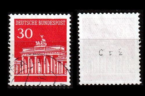 BRANDBURGER TOR 20 Pf Mi. 508 w Rollenmarke mit rückseitiger Nr. 310 ...