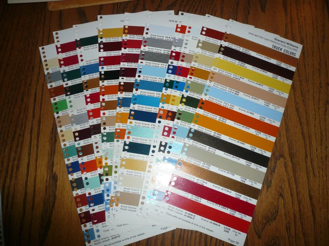 1978 COMMERCIAL TRUCK Colors Sherwin-Williams Color Chip Paint Sample ...