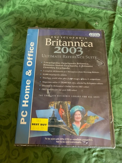 ENCYCLOPEDIA BRITANNICA 2003 VINTAGE PC GAME/SOFTWARE Shelf198 $9.09 ...