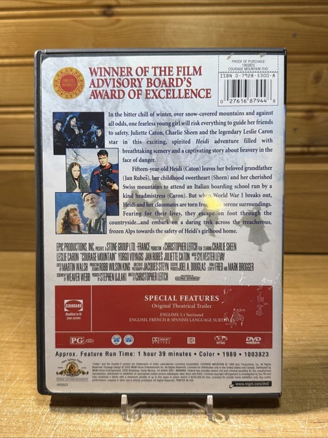 COURAGE MOUNTAIN HEIDI'S New Adventure 1989 DVD Charlie Sheen & Leslie ...