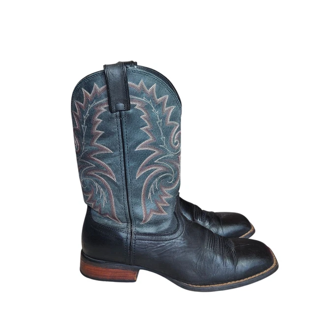 DURANGO MEN'S COWBOY Boots Gray Shaft/Black Vamp Leather Embroide Size ...