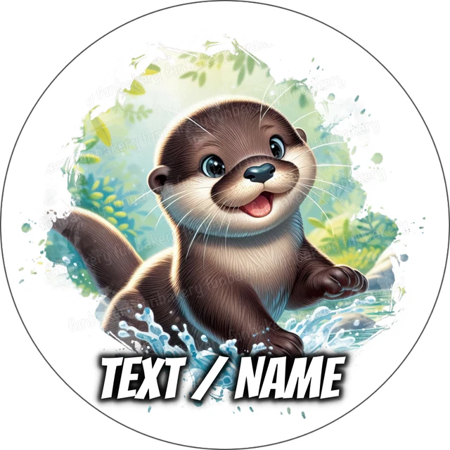 SEA OTTER WEASEL Cake Topper Party Deco Edible Birthday Custom ...