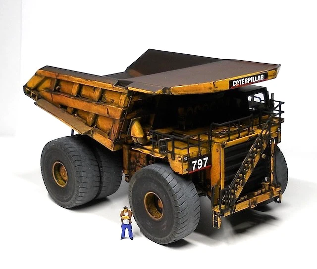 1/87 SCALE CAT 797 Mining Truck Custom weathered H0 for Overland Brass ...