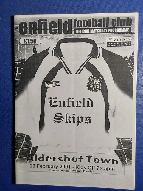 ENFIELD V ALDERSHOT Town 20th February 2001 £1.70 - PicClick UK