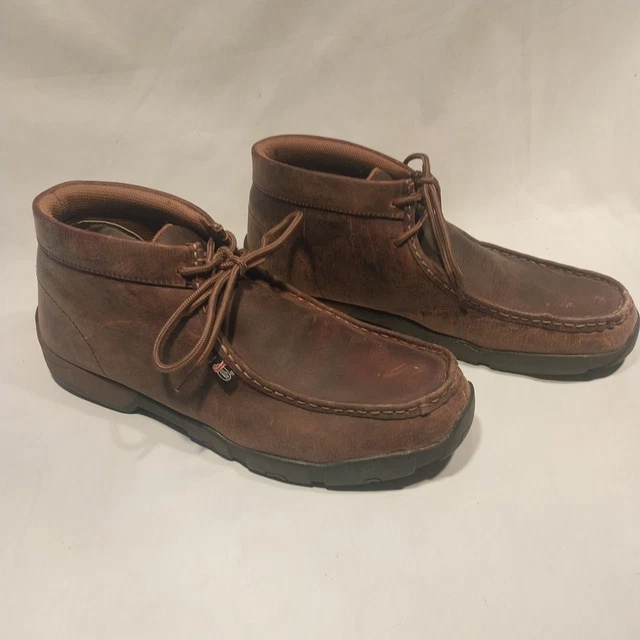 JUSTIN BOOTS CAPPIE Chukka Men’s 12 M Work Shoes 232 Brown Moc Leather ...