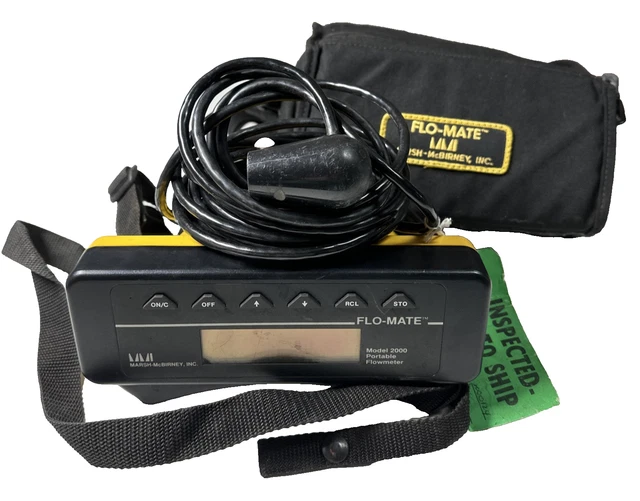 MARSH MCBIRNEY MODEL 2000 Flo-Mate Portable Flowmeter w Strap, Cable ...
