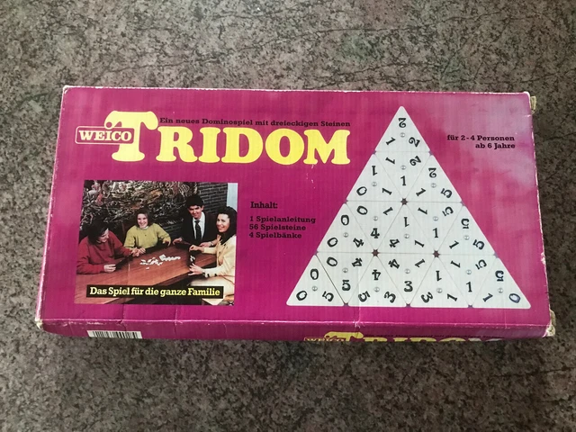 WEICO TRIDOM ALTE Version pink-Ausgabe Dominospiel mit dreieckigen ...