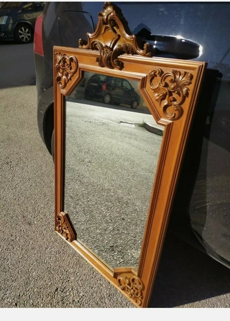 SPECCHIO ANTICO ITALIANO in legno massello vintage anni 60' italy ...