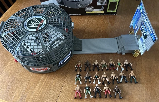 WWE MICRO AGGRESSION Elimination Chamber Arena mit Figuren - Jakks 2008 ...