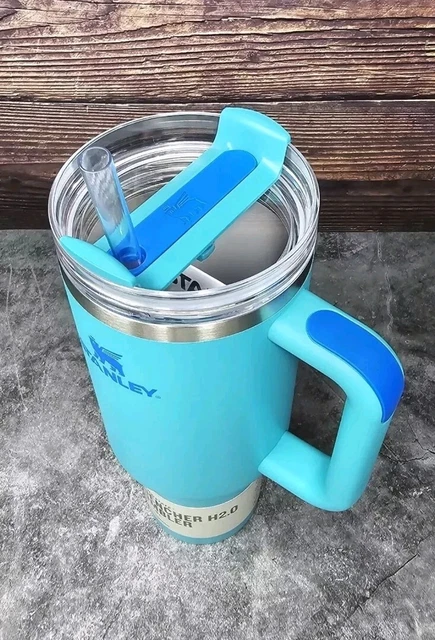 NEW STANLEY 40OZ H2.0 FlowState Quencher Tumbler Aquamarine Aqua Blue ...