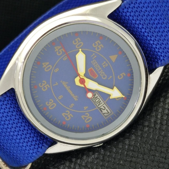 VINTAGE SEIKO 5 AUTOMATIC 7009A JAPAN MENS DAY/DATE BLUE WATCH 594a-a311611-3 EUR 40,62 ...