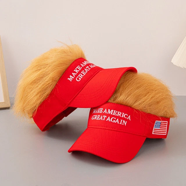 NEW 1X DONALD Trump 2025 Hat with Hair Adjustable MAGA Baseball Cap £11 ...