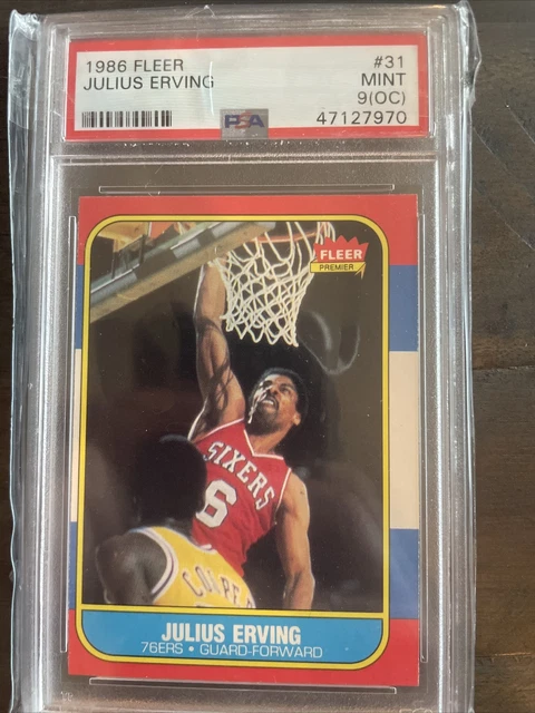 1986-87 FLEER #31 Julius Erving Dr. J. PSA 9 (OC) carte de basketball ...