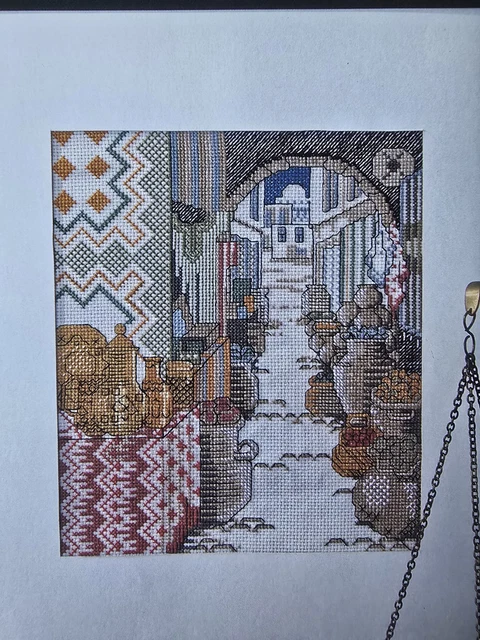 SOUK ARABIC MARKET Panel Cross Stitch Tapestry Pattern Embroidery ...