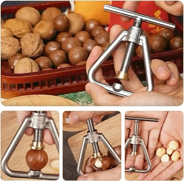 NUT CRACKER TOOL Black Walnut Cracker Rotate Stainless Steel Pecan ...