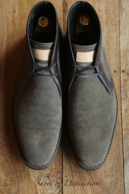 LOUIS VUITTON GREY Suede Brown Leather Chukka Boots Shoes Mens UK 10 US ...