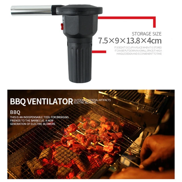 PORTABLE FIRE BLOWER Bbq Fan for Outdoor Cooking Camping Charcoal Grill ...