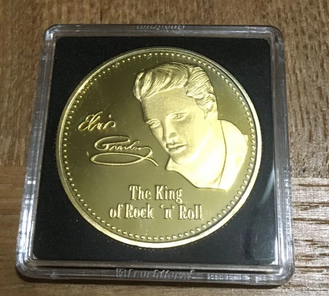 ELVIS PRESLEY GOLD Coin King Of Rock And Roll £5.92 - PicClick UK