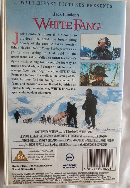 WHITE FANG (VHS) BIG BOX - Ethan Hawke + James Remar + Klaus Maria ...