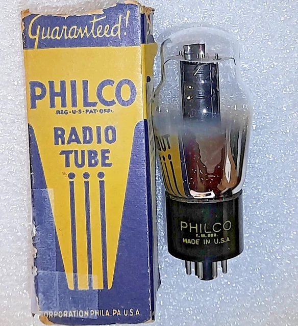 6F6G PHILCO NOS bad box Vacuum Tube, TV-7D Tested 122% - will combine ...