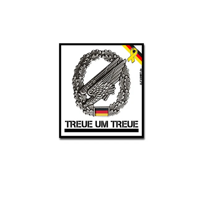 AUFKLEBER/STICKER FALLSCHIRMJÄGER TREUE um Treue gelbe Schleife 7x6cm ...