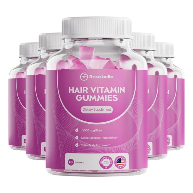 ROSABELLA HAIR VITAMIN Gummies - with Biotin - for Faster Hair Growth ...