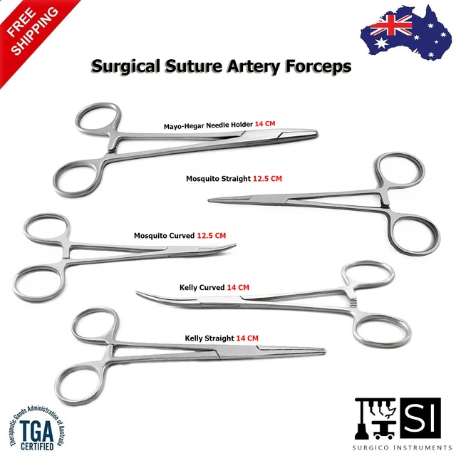 HEMOSTATIC CLAMP LOCKING Artery Forceps Surgical Suture Pliers Needle ...