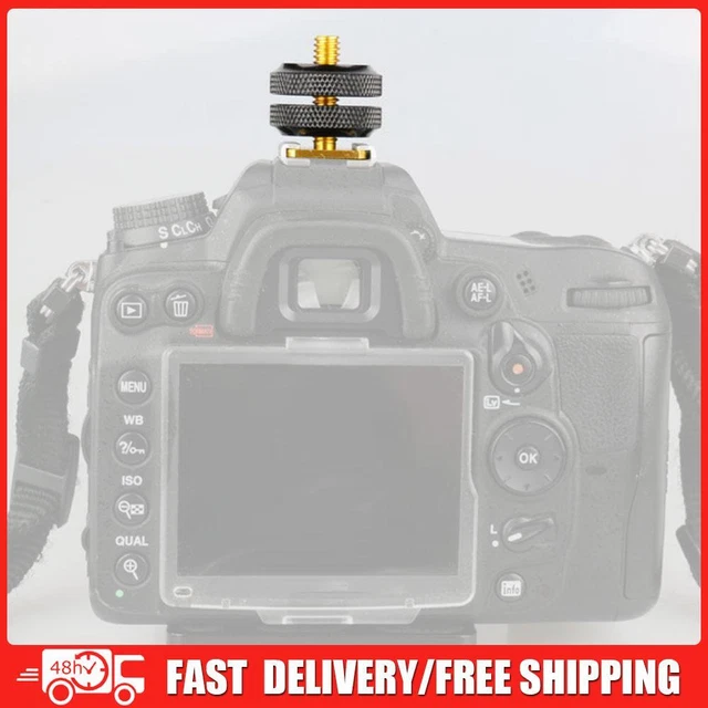 1/4IN DUAL NUTS Tripod Mounting Screw for Camera Flash Hot Shoe Adapter ...