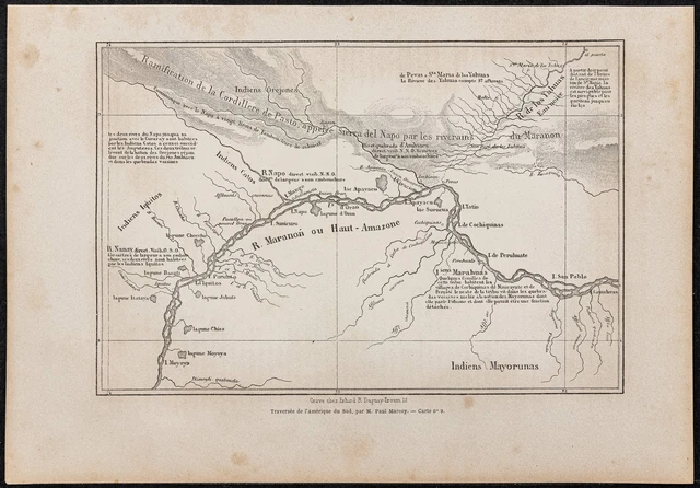 1865 - MAP of the Amazon in Peru - Ancient Engraving - Amazonia ...