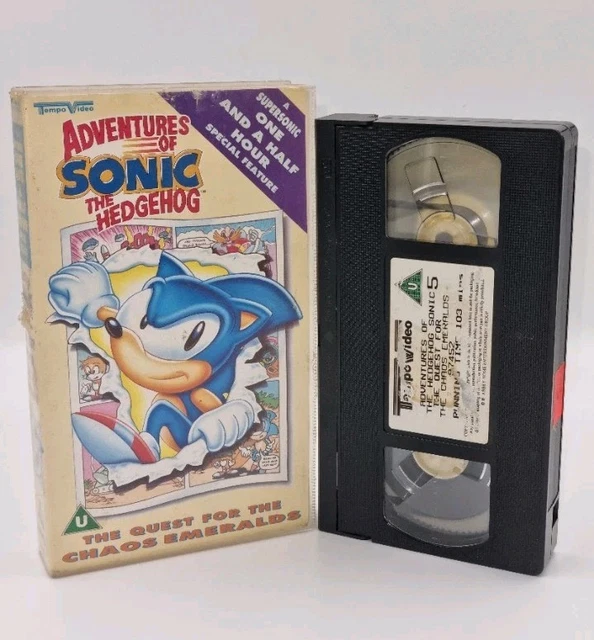 SONIC THE HEDGEHOG VHS PAL Video Tape Quest For The Chaos Emeralds 1993 ...
